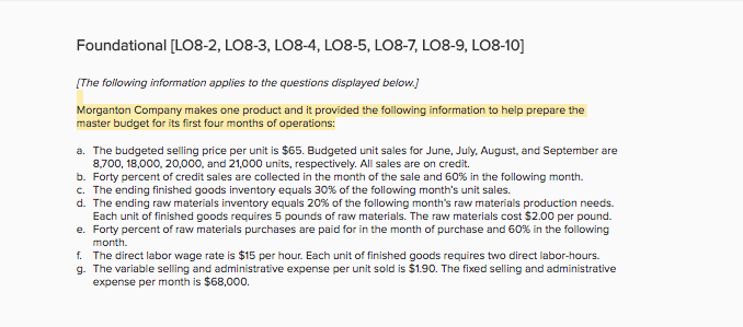 Solved Foundational L08-2, LO8-3, LO8-4, L08-5, L08-7, | Chegg.com