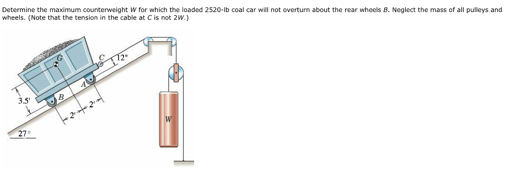 Solved Determine the maximum counterweight W for which the | Chegg.com