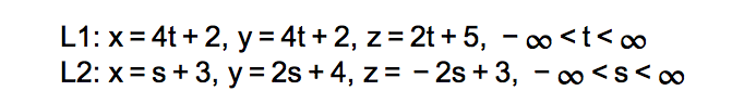 Solved Find The Point Of Intersection Of The Lines Given