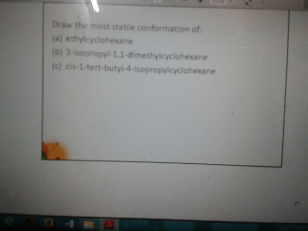 Solved Draw the most stable conformation of (a) | Chegg.com