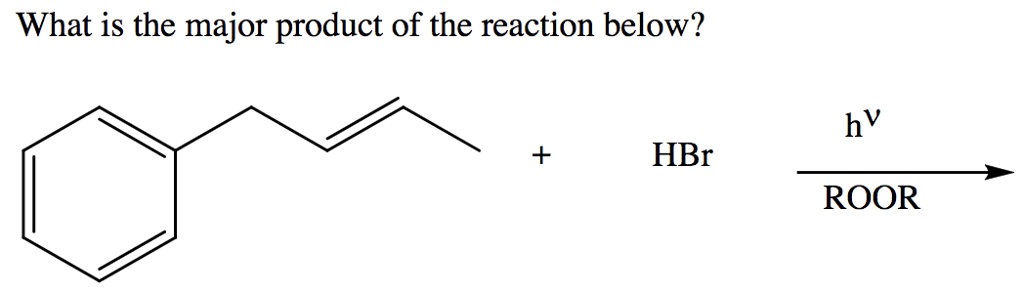 Solved What is the major product of the reaction below? hV | Chegg.com