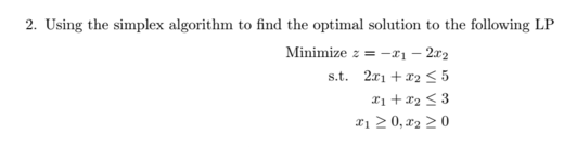 Solved Using the simplex algorithm to find the optimal | Chegg.com