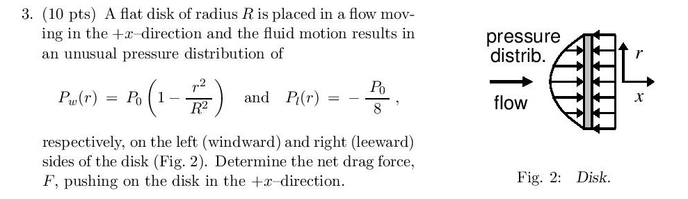 Solved 3. (10 pts) A flat disk of radius R is placed in a | Chegg.com