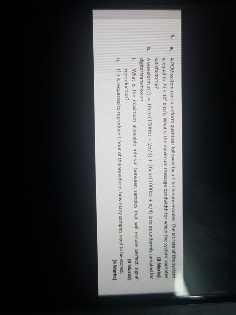 Solved A PCM system uses a uniform quantizer followed by a | Chegg.com