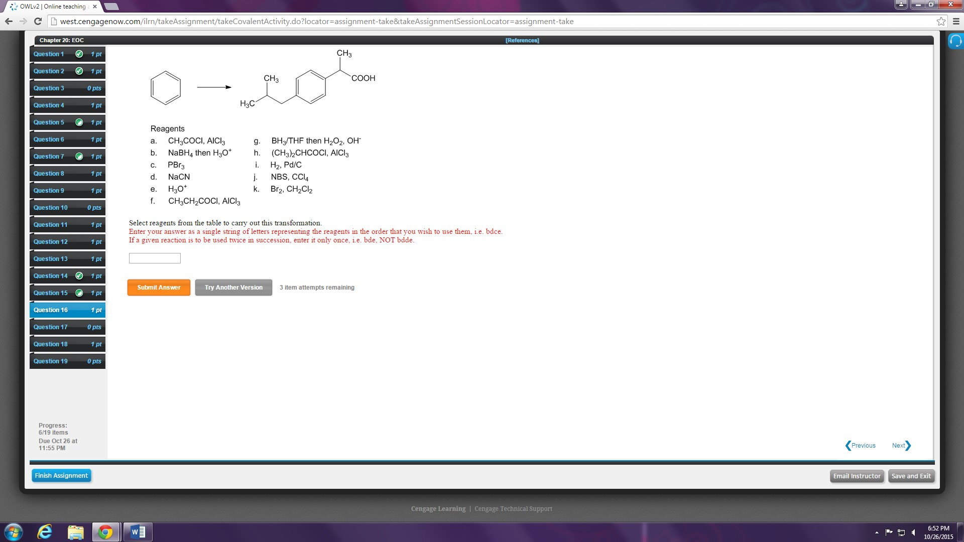 Solved Select reagents from the table to carry out | Chegg.com