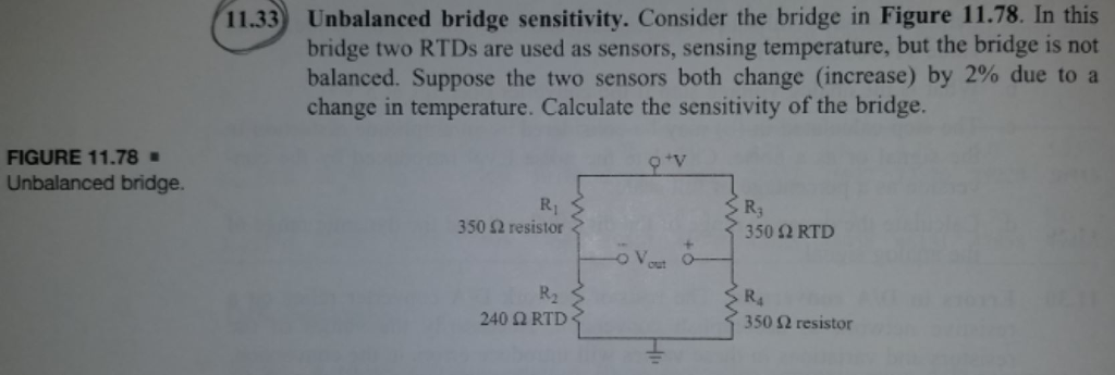 Solved Unbalanced bridge sensitivity. Consider the bridge in | Chegg.com