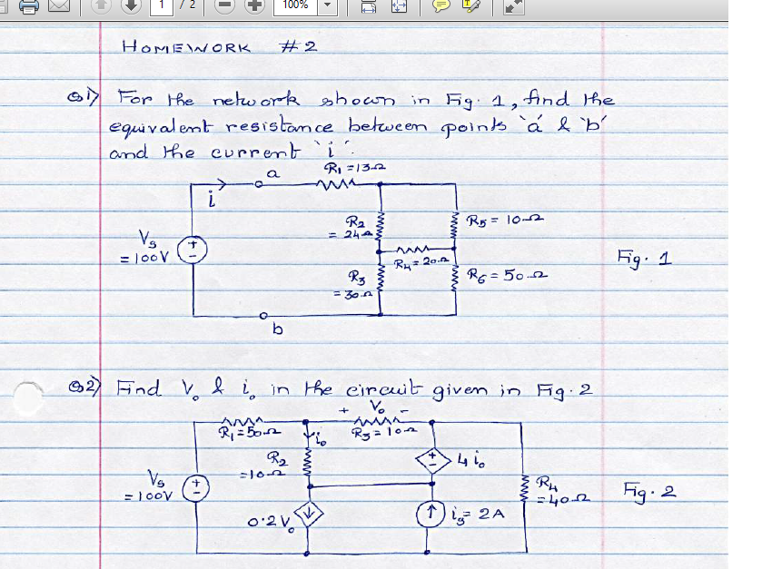 Solved 1.) For the network shown in figure 1, find the | Chegg.com