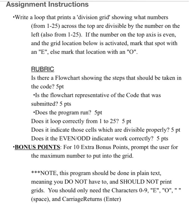 Solved Write a loop that prints a 'division grid' showing | Chegg.com
