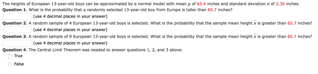 Solved The heights of European 13-year-old boys can be | Chegg.com