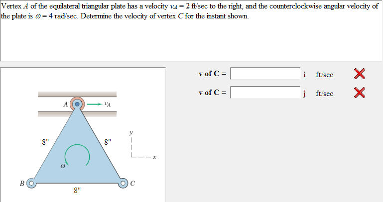 Solved Vertex .d of the equilateral triangular plate has a | Chegg.com
