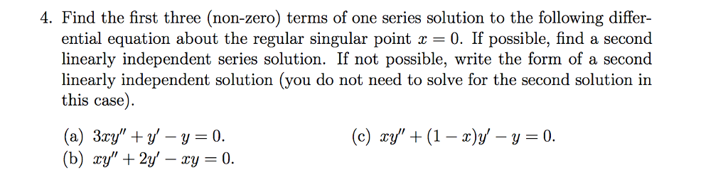 Solved Find the first three (non-zero) terms of one series | Chegg.com