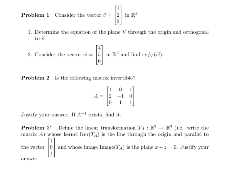 Solved Problem 1 Consider the vector u= 21 in R3 3 1. | Chegg.com