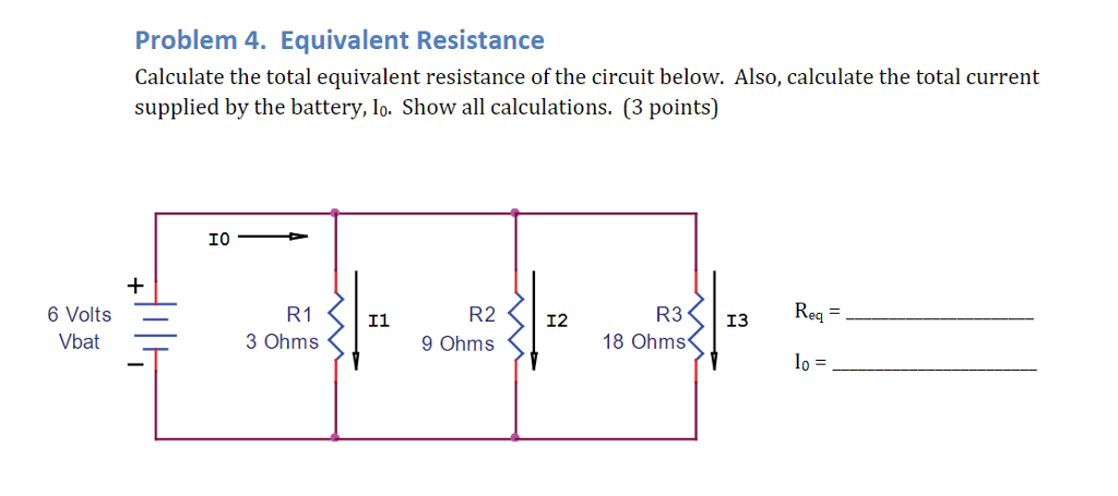 Solved Problem 4. Equivalent Resistance Calculate the total | Chegg.com