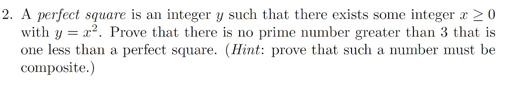 Solved A perfect square is an integer y such that there | Chegg.com