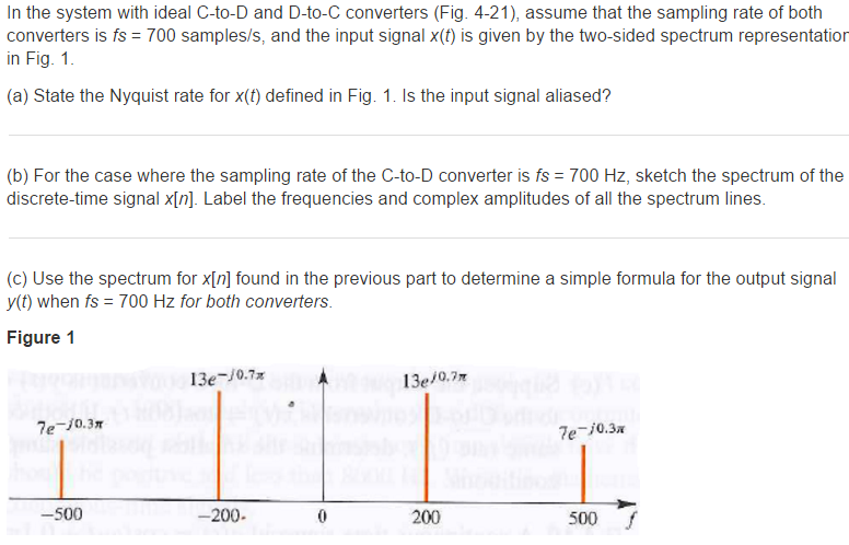 In the system with ideal C-to-D and D-to-C converters | Chegg.com