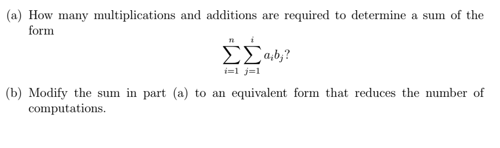Solved (a) How many multiplications and additions are | Chegg.com