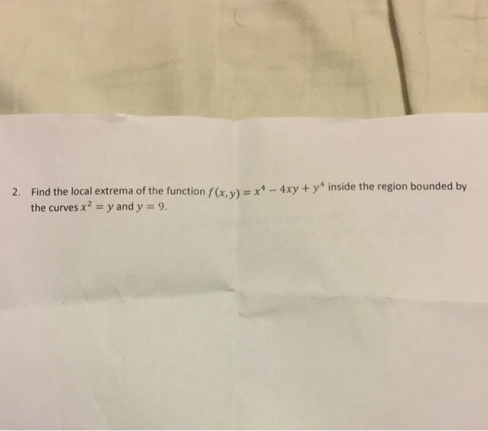 Solved Find The Local Extrema Of The Function F X Y X 4