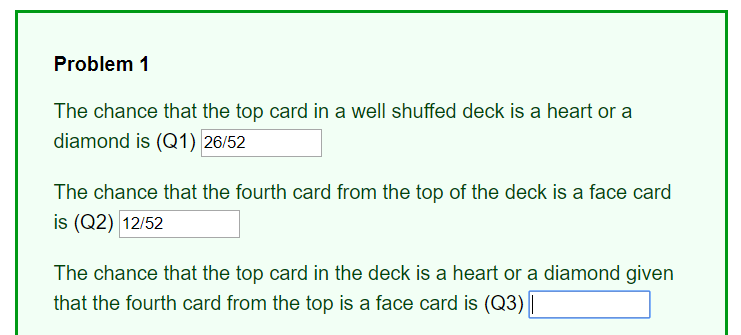 Solved Problem 1 The chance that the top card in a well | Chegg.com