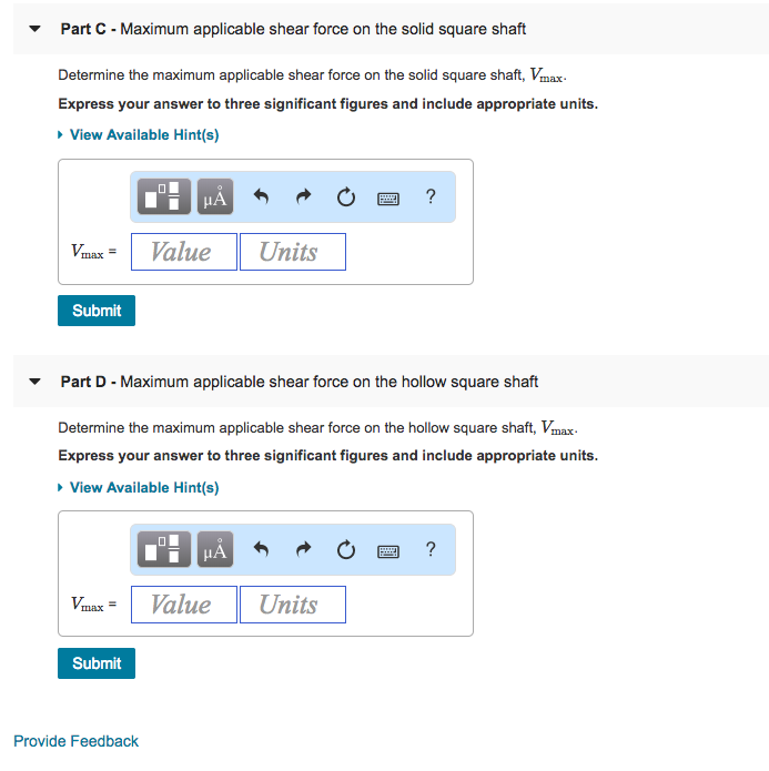 Solved Part C-Maximum applicable shear force on the solid | Chegg.com