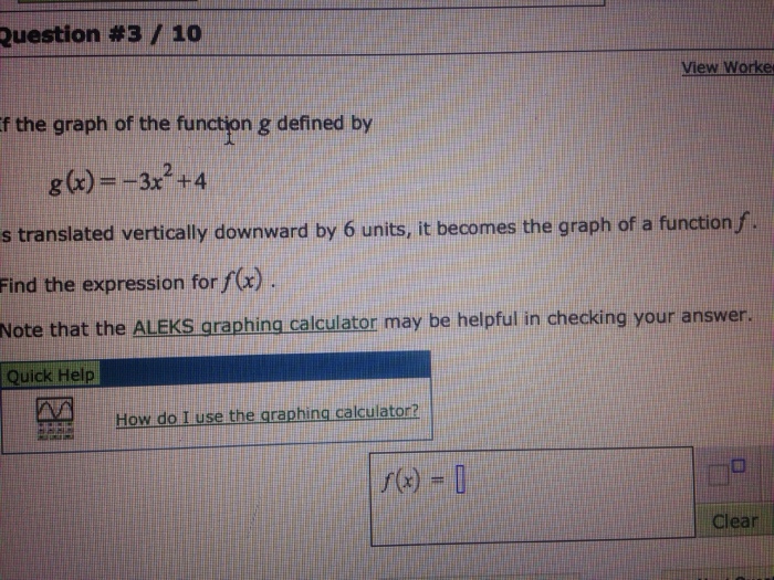 Solved If the graph of the function g defined by g(x)= -3x^2 | Chegg.com