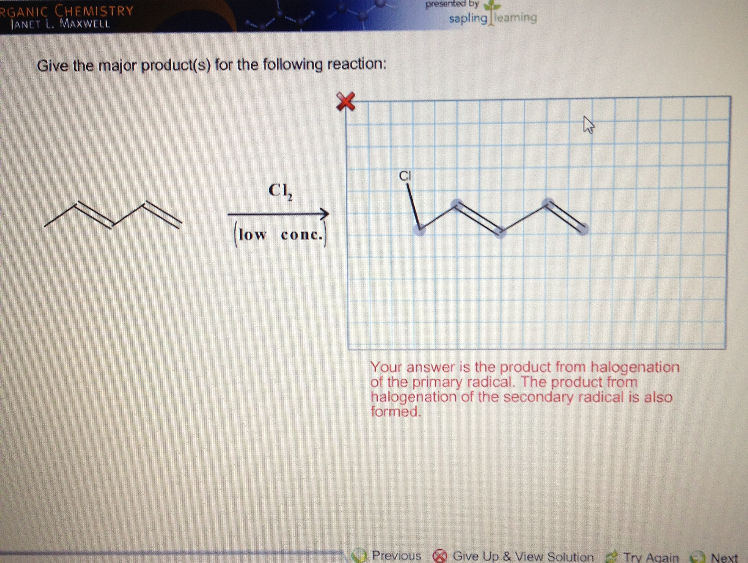 Solved Give the major product(s) for the following reaction: | Chegg.com