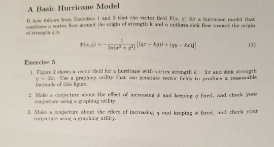 A Basic Hurricane Model It now follows from Exercises | Chegg.com