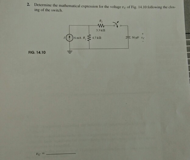 Solved Determine the mathematical expression for the voltage | Chegg.com