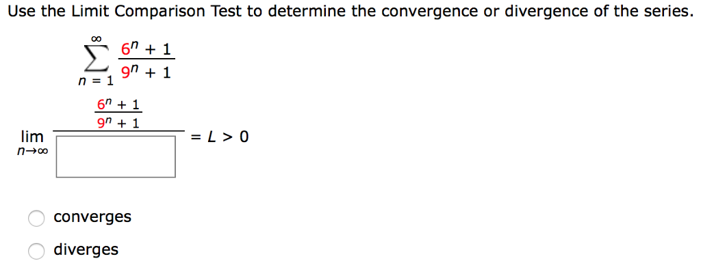 Solved Use the Limit Comparison Test to determine the | Chegg.com