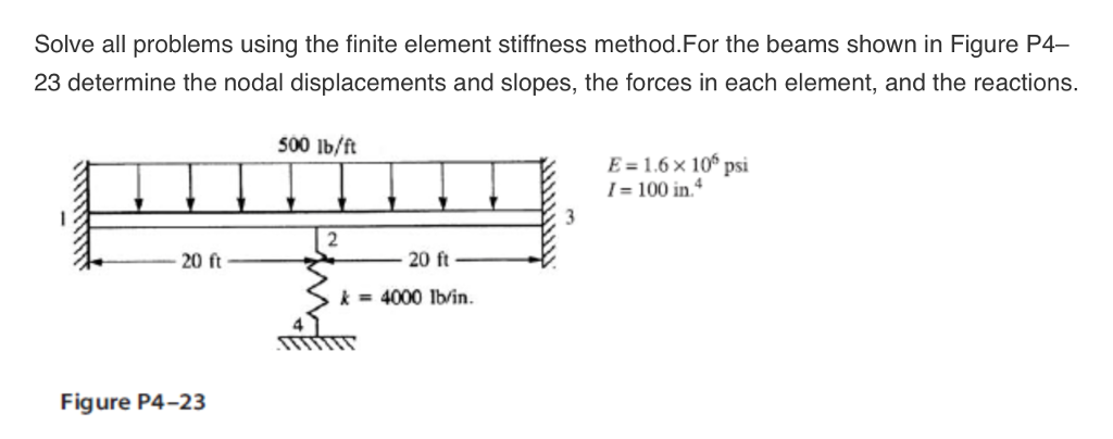 Solved Solve all problems using the finite element stiffness | Chegg.com