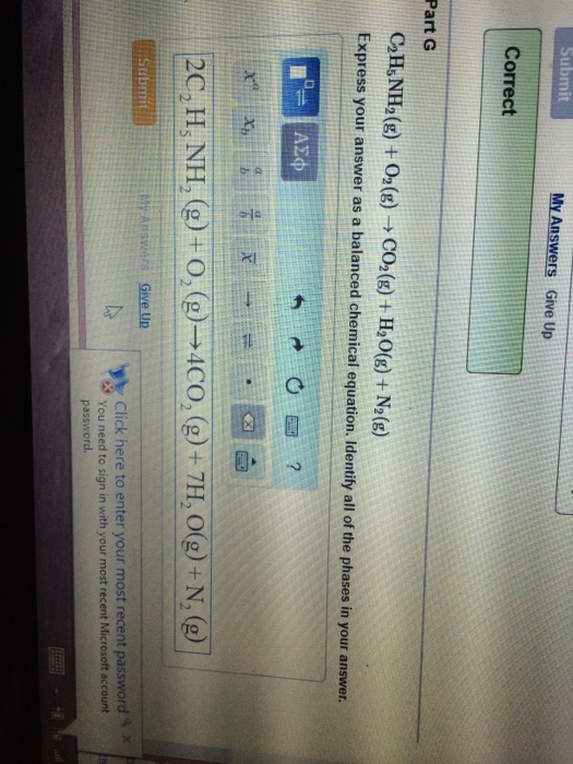 Solved Submit My Answers Give Up Correct Part G Express your | Chegg.com