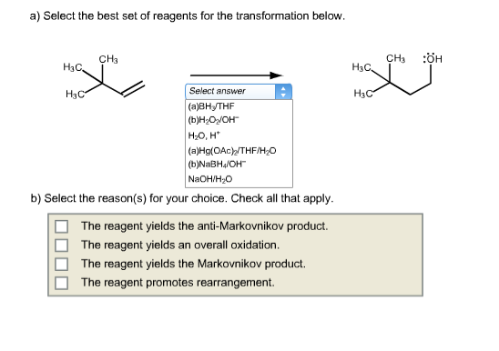 Solved a) Select the best set of reagents for the | Chegg.com