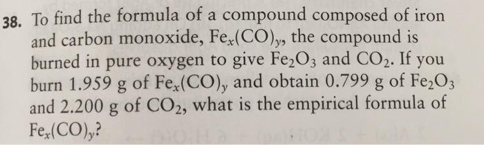 Solved To find the formula of a compound composed of iron | Chegg.com