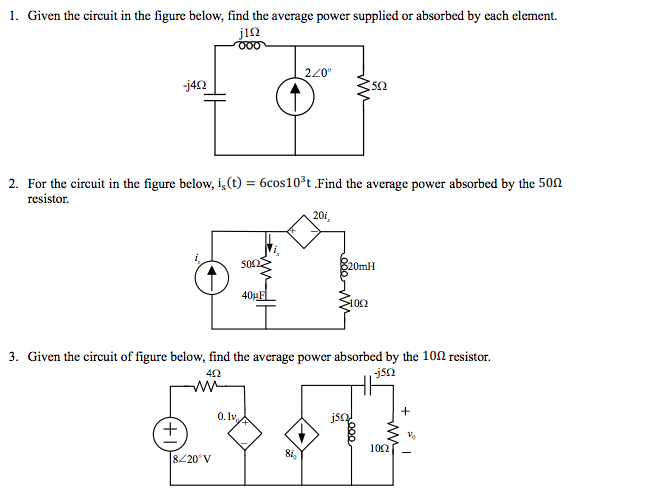 Solved 1. Given the circuit in the figure below, find the | Chegg.com