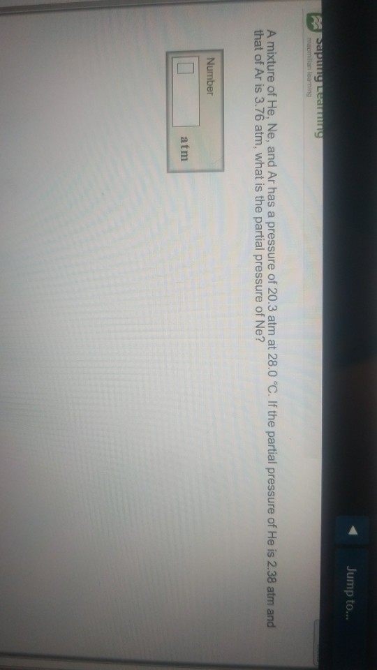 Solved Jump to... A mixture of He, Ne, and Ar has a pressure | Chegg.com