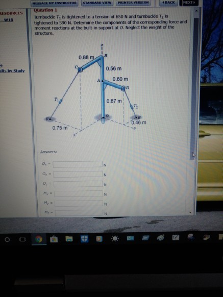 Solved ) | BACK MESSAGE MY INSTRUCTOR STANDARD VIEW PRINTER | Chegg.com