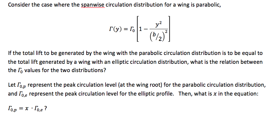 Consider the case where the spanwise circulation | Chegg.com