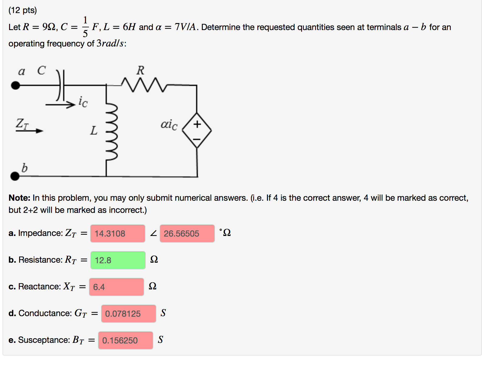 Solved Let R = 9 , C =1/5F , L = 6H and = 7VI A. Determine | Chegg.com