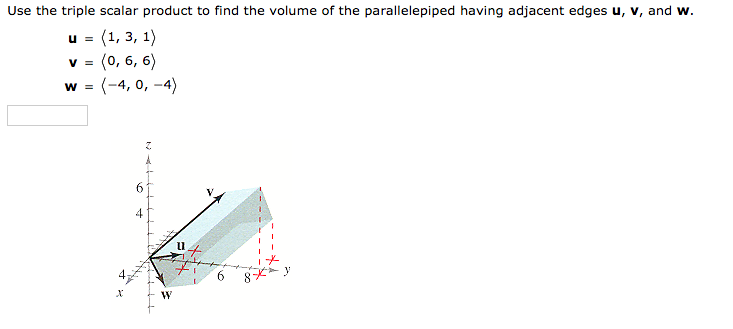 Solved Use the triple scalar product to find the volume of | Chegg.com