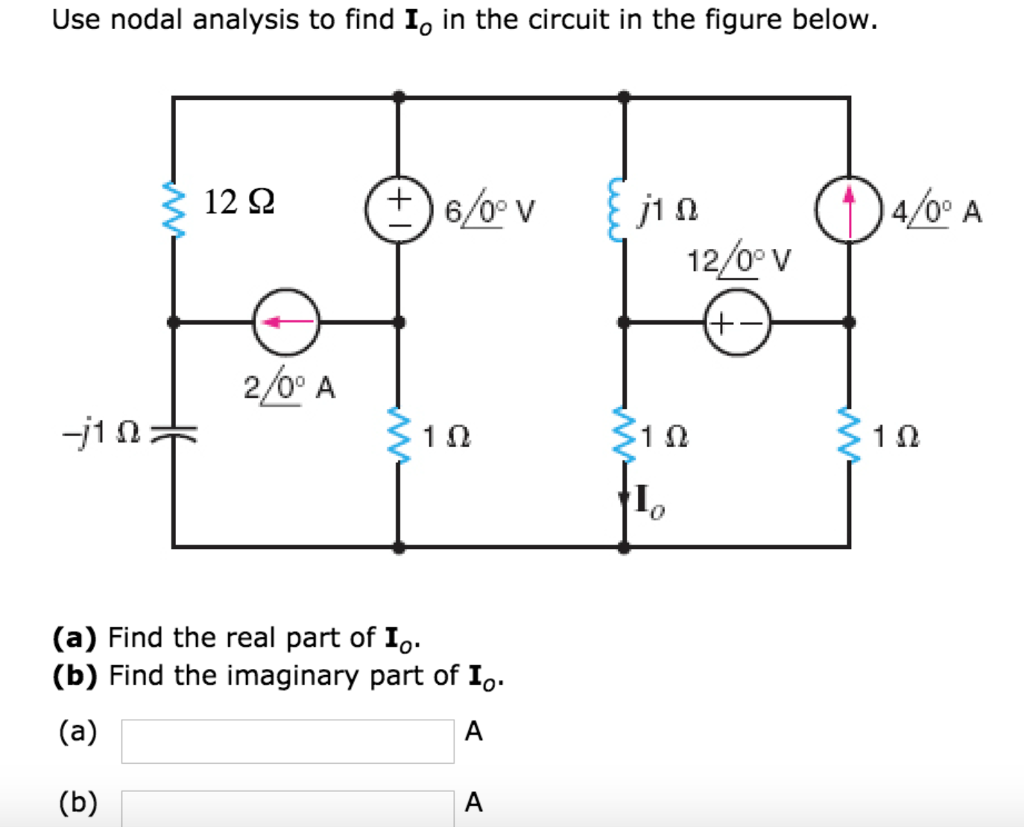 Solved Use nodal analysis to find Io in the circuit in the | Chegg.com