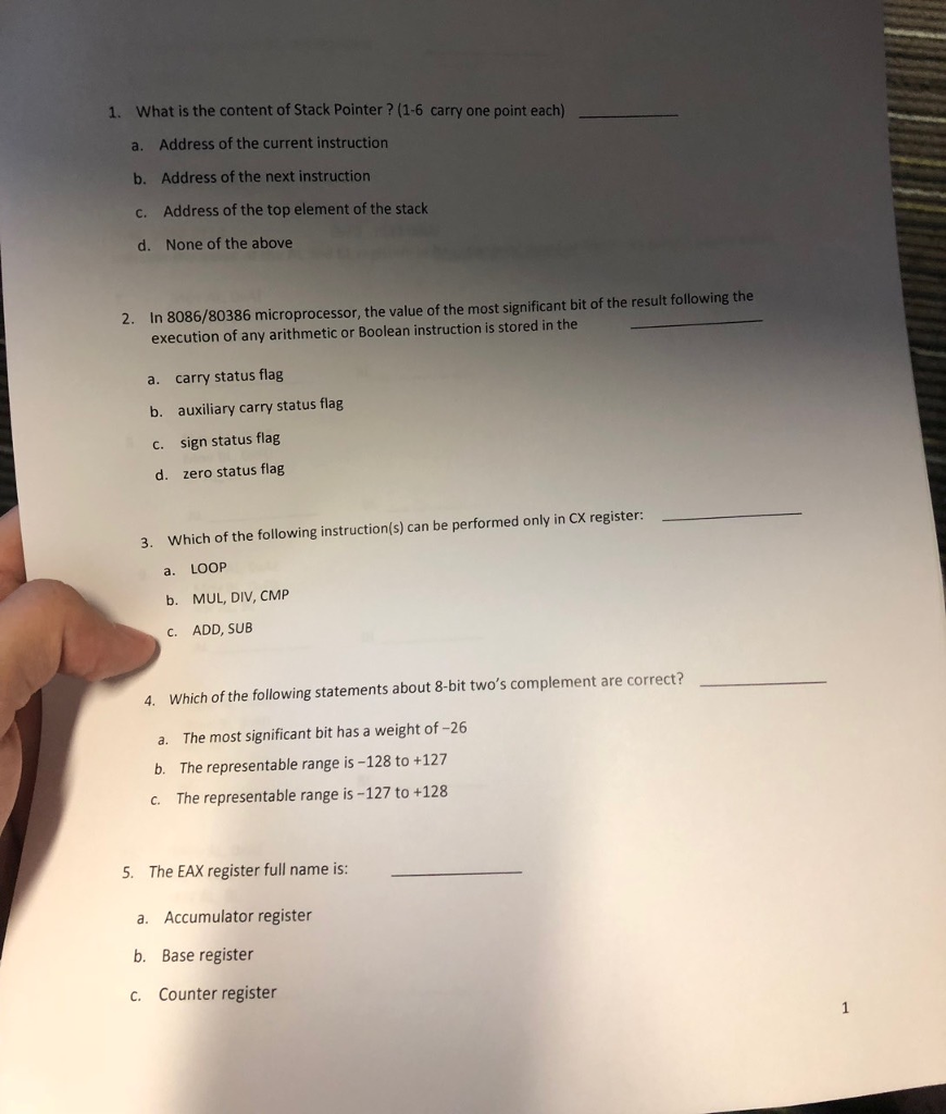 Solved 6. To incremet both AL, AH register: a. INC AX b. INC | Chegg.com