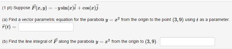 Solved Vector parametrization and line integrals: Points | Chegg.com