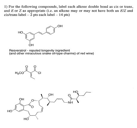 Solved For the following compounds label each alkene double | Chegg.com