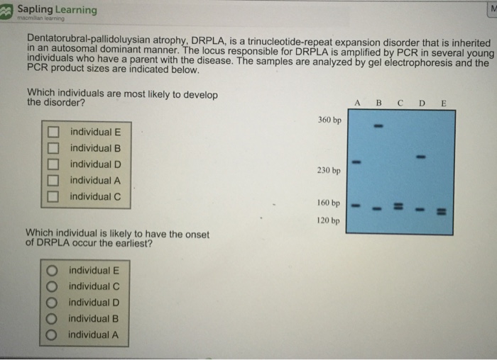 Solved Dentatorubral-pallidoluysian atrophy, DRPLA, is a | Chegg.com