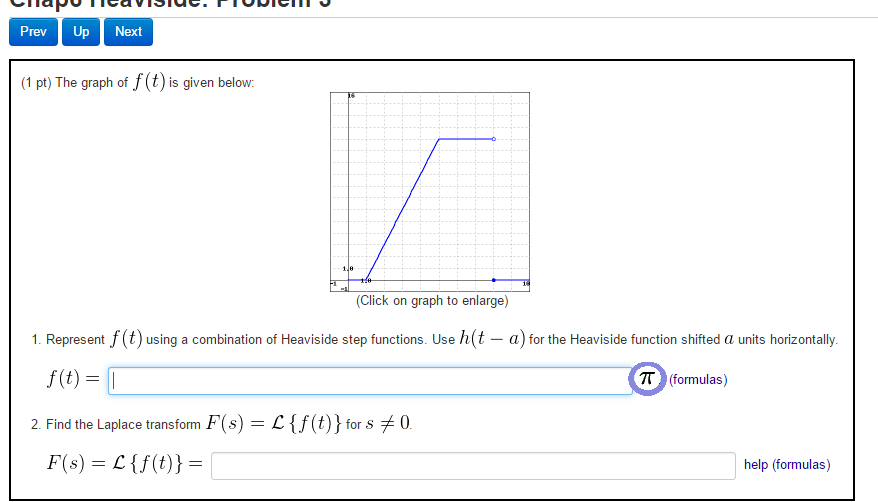 Solved The graph of f(t) is given below: Represent f (t) | Chegg.com