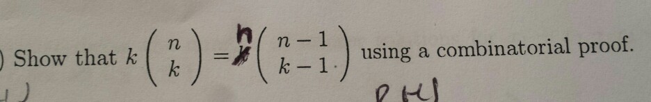 Solved Show that k(2)-2(FI) using a combinatorial proof. k- | Chegg.com