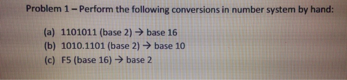 Solved Perform the following conversions in number system by | Chegg.com