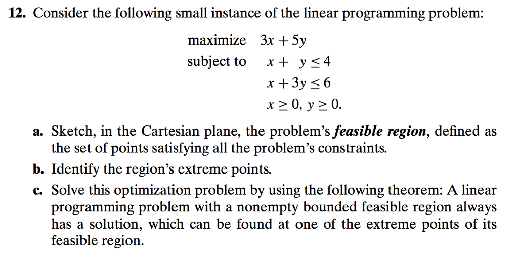 Solved 12. Consider the following small instance of the | Chegg.com