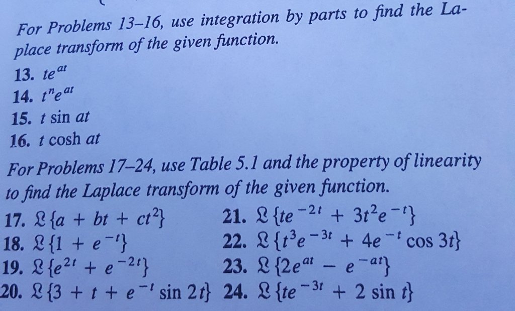 Solved Use integration by parts to find the Laplace | Chegg.com