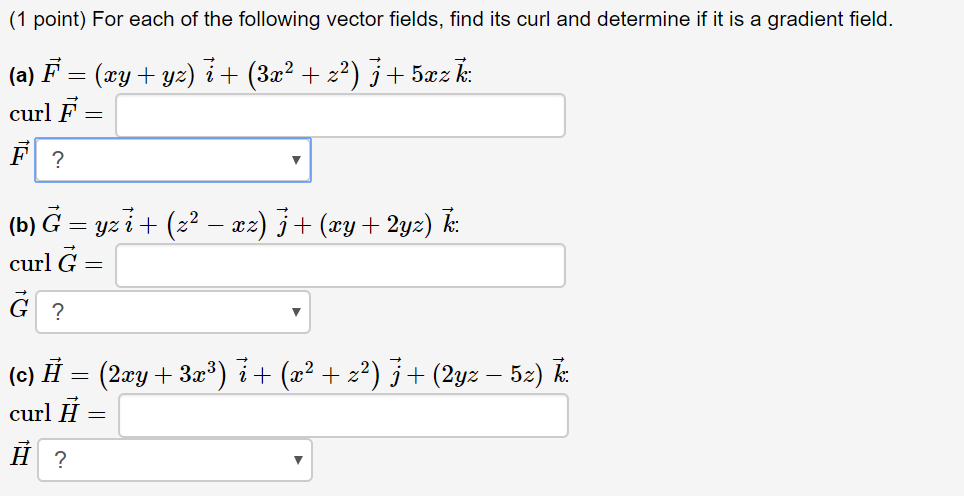 Solved For each of the following vector fields, find its | Chegg.com