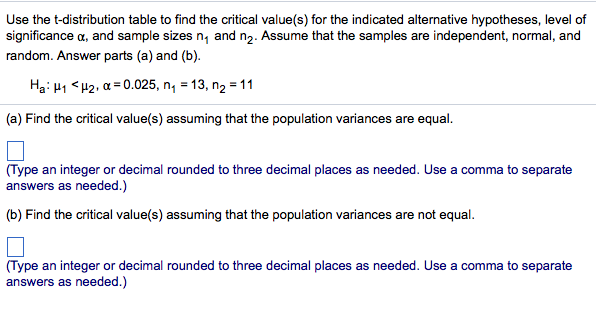 Solved Use the t-distribution table to find the critical | Chegg.com